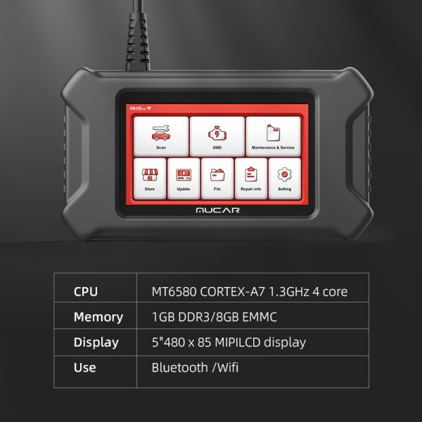 Mucar CS90 Car Diagnostic Scan Tool, 28+ Reset Services Car Scanner
